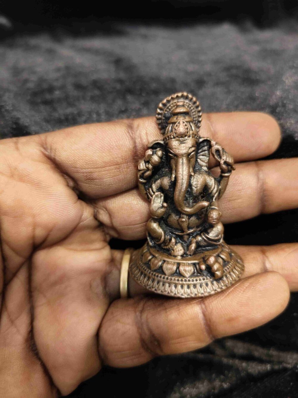 Copper Ganesh Idol 🕉️ 2 inch - thamiramhandicrafts.in